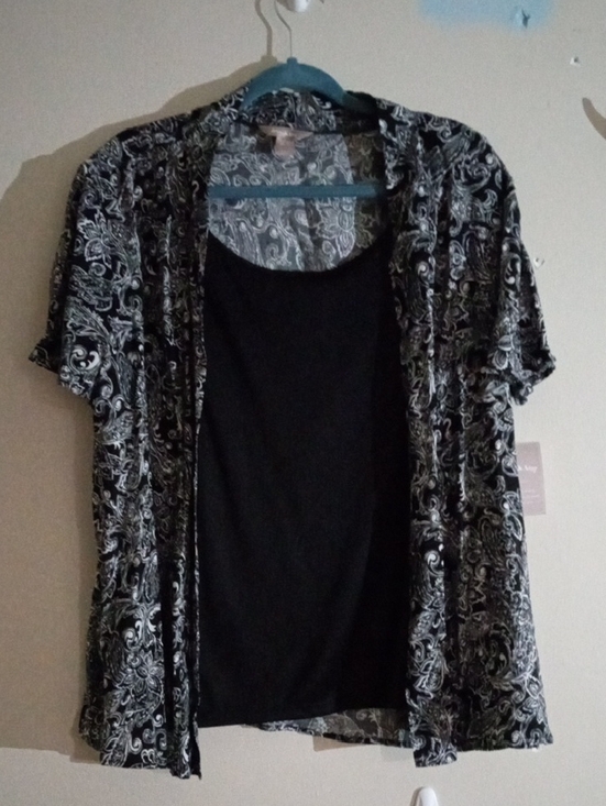 White Stag | Tops | White Stag Nwt Black And White Paisley Top With ...